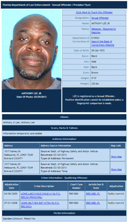 Fdle Posts List Of Sex Offenders In Melbourne
