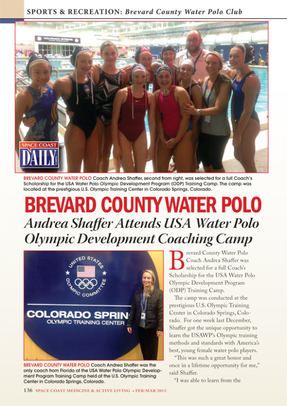 Shaffer Attends Water Polo Olympic Coaching Camp - Space Coast Daily