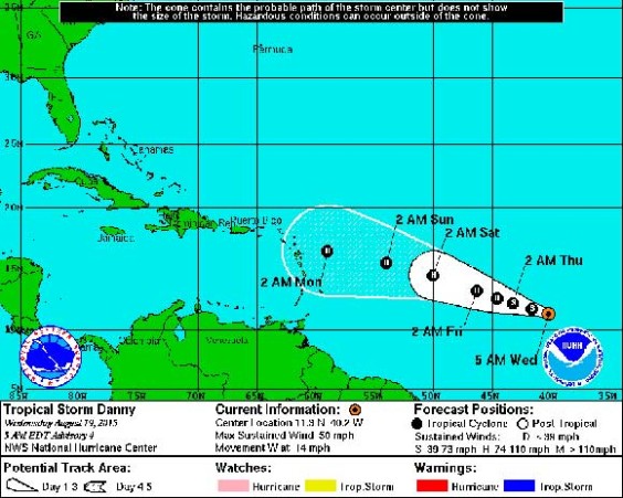 Tropical Storm Danny Could Become Atlantic Season's First Hurricane By ...