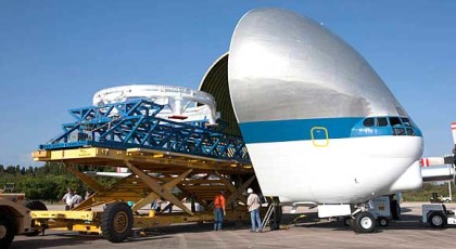 Super 'Guppy' Transports Orion Service Module Stacking Assembly From ...