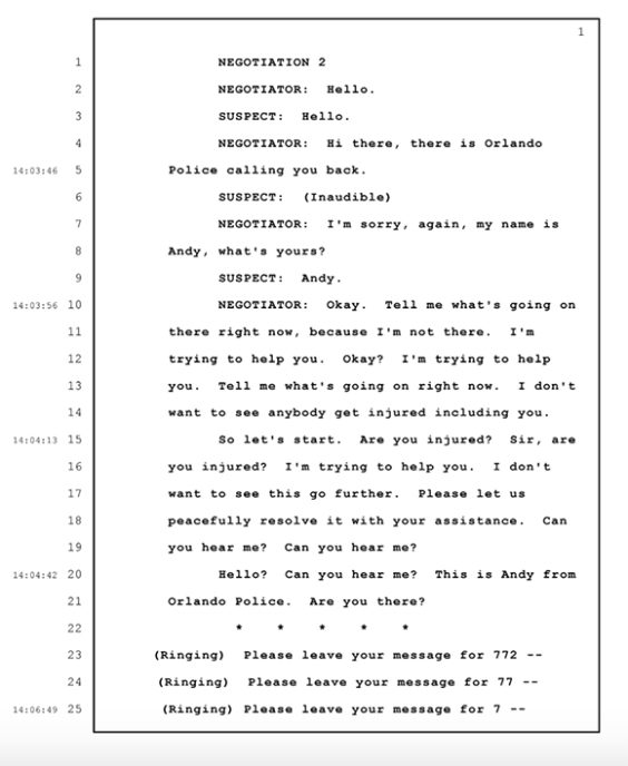 Full Transcripts of 911 Calls Between Pulse Gunman and Negotiators ...