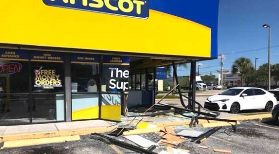 BREAKING: Driver Crashes Car into Amscot Check-Cashing Store On Malabar ...