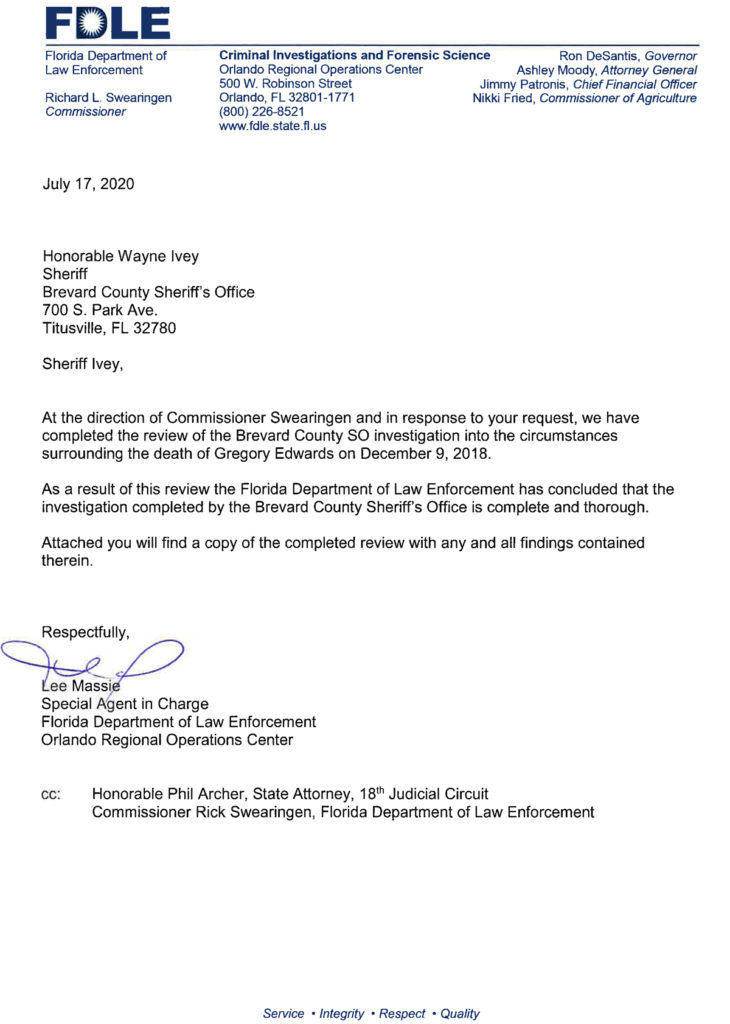 FDLE Investigative Overview Concludes the Brevard Sheriff’s Office ...