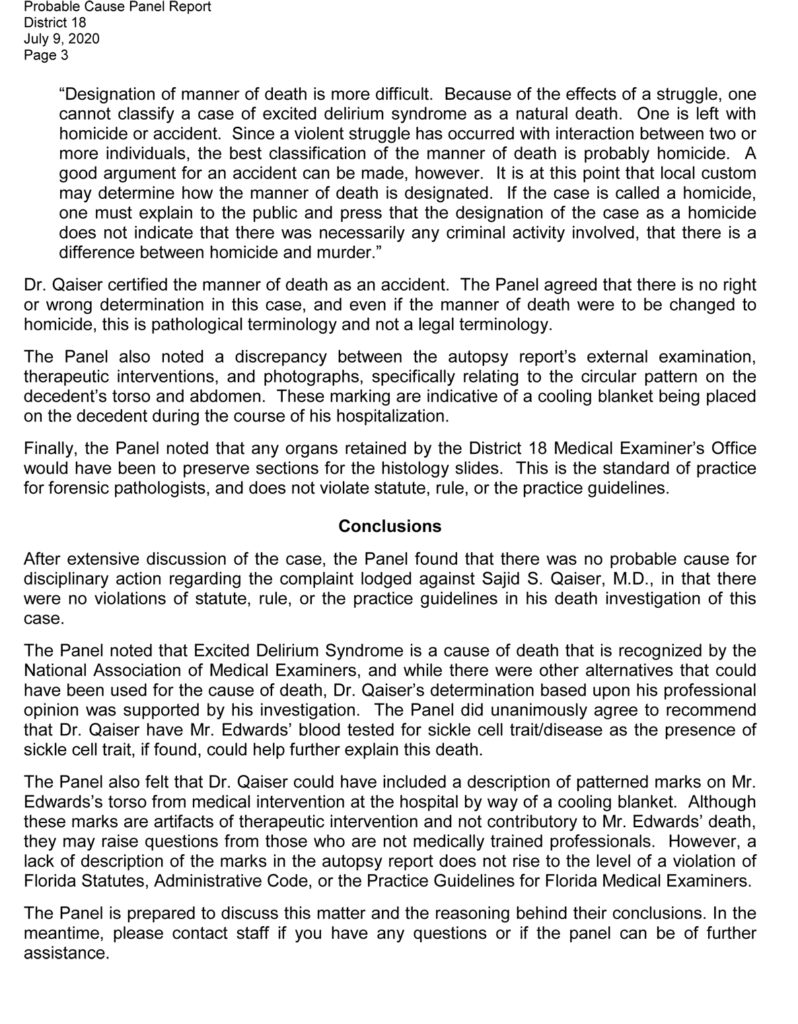 Florida Medical Examiners Panel Validates Findings In Gregory Edwards ...