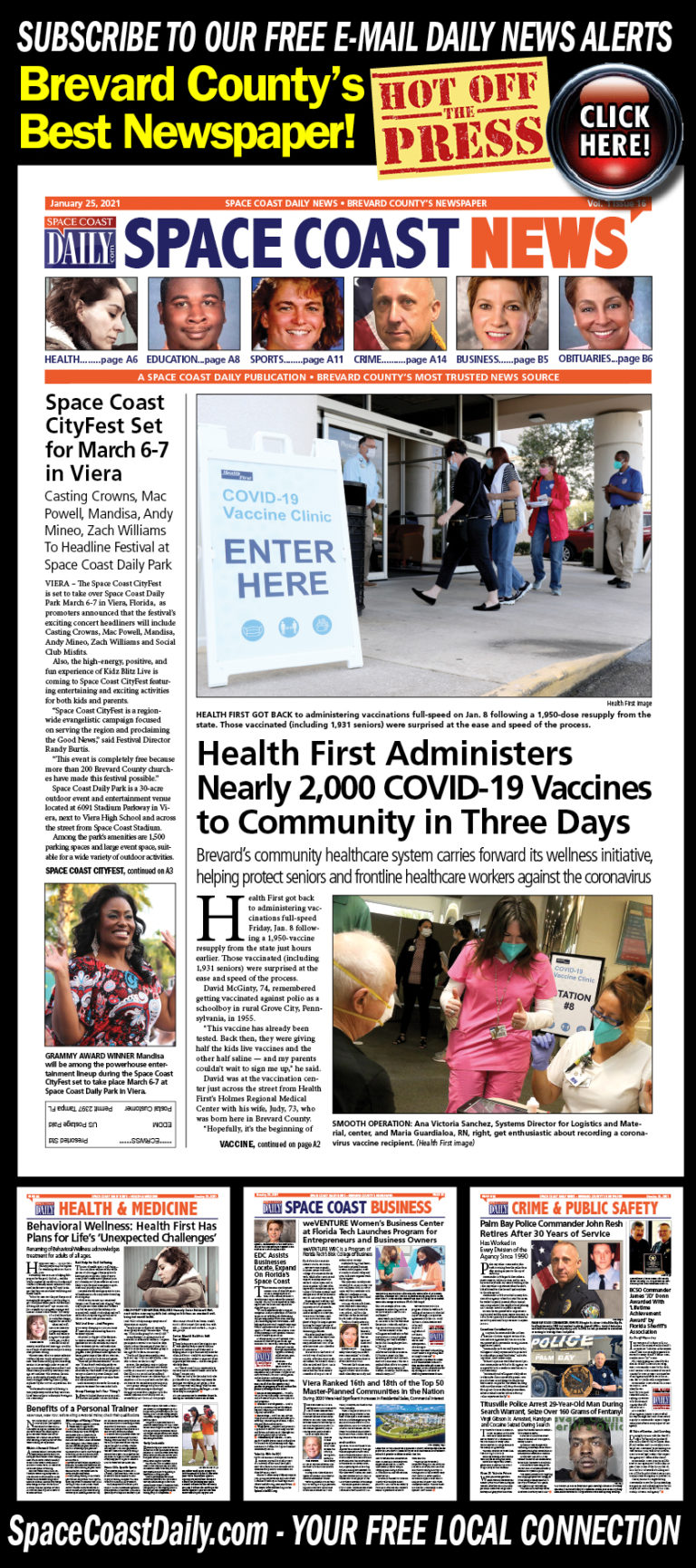 HOT OFF THE PRESS! January 25, 2021 Space Coast Daily News – Brevard ...
