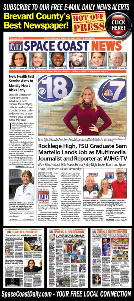 HOT OFF THE PRESS! Feb. 15, 2021 Space Coast Daily News – Brevard ...