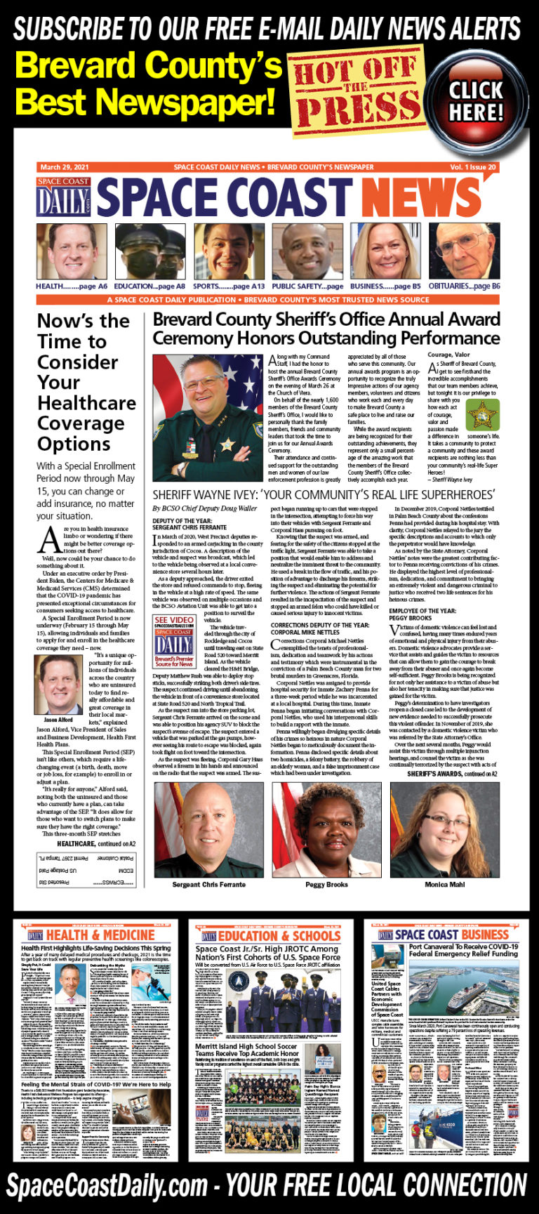 HOT OFF THE PRESS! March 29, 2021 Space Coast Daily News – Brevard ...