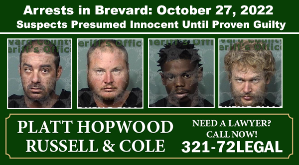 Arrests In Brevard County: October 27, 2022 – Suspects Presumed ...