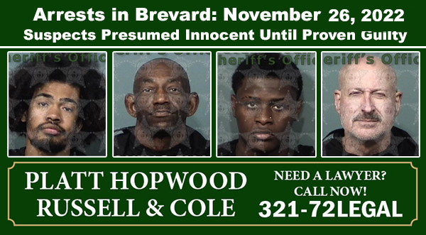 Arrests In Brevard County: November 26, 2022 – Suspects Presumed ...