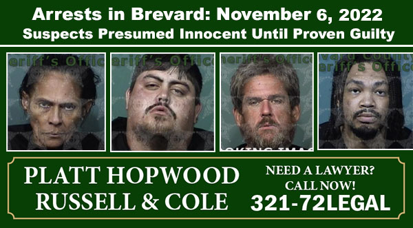 Arrests In Brevard County: November 6, 2022 – Suspects Presumed ...