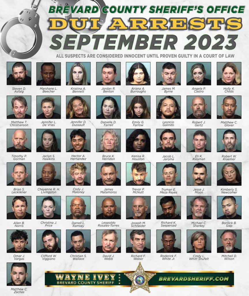 September 2023 DUI Arrests in Brevard County: Arrive Alive, Don’t Drink ...