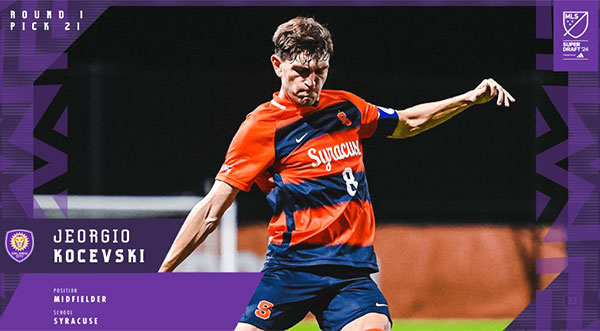 Orlando City Soccer Selects Midfielder Jeorgio Kocevski No. 21 Overall ...