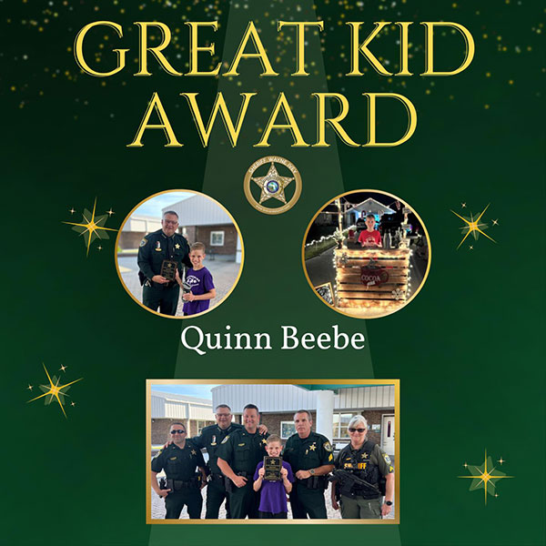 Brevard County Sheriff Wayne Ivey Recognizes Student Raising Money for ...