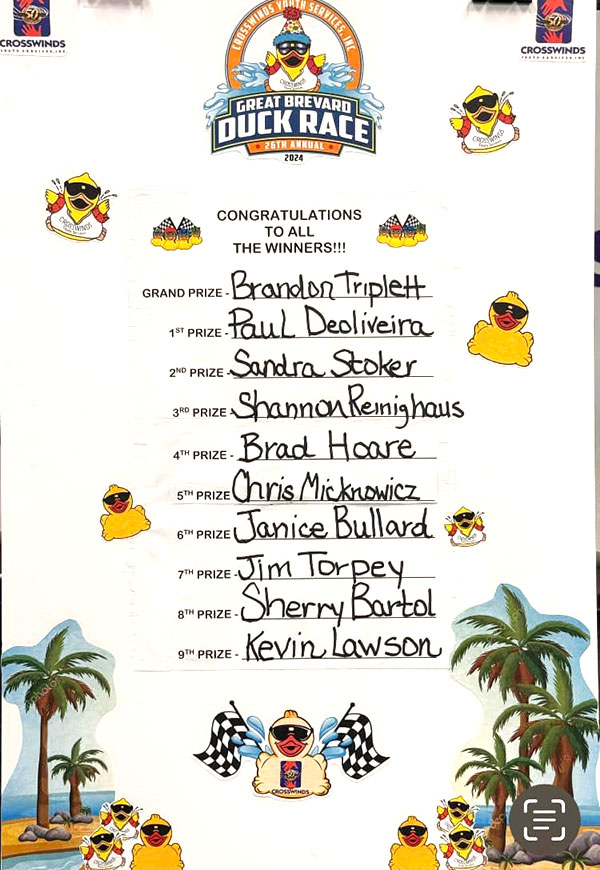 WINNERS ANNOUNCED: 26th Annual Great Brevard Duck Race Takes Place to ...