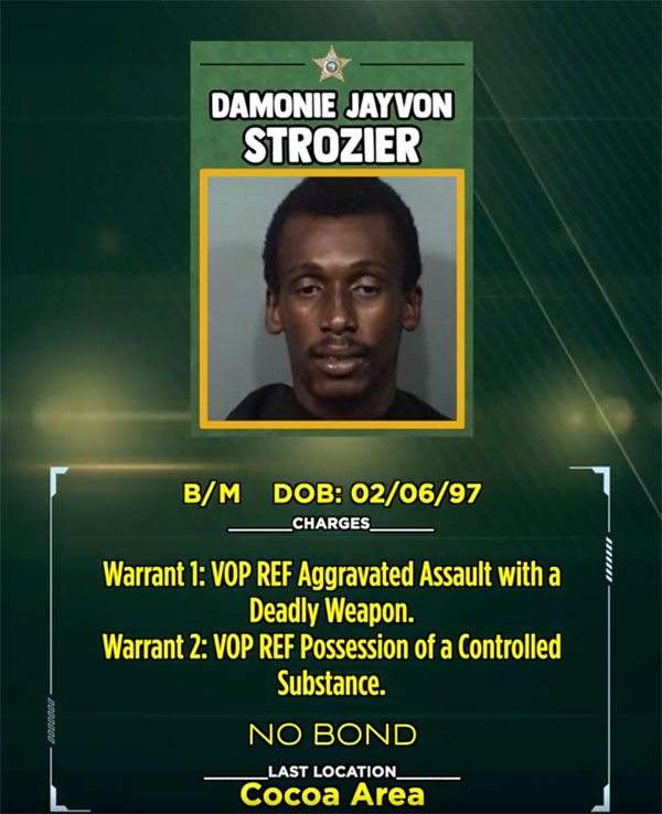 WHEEL OF FUGITIVE: Brevard Sheriff’s Office Names Damonie Strozier ...