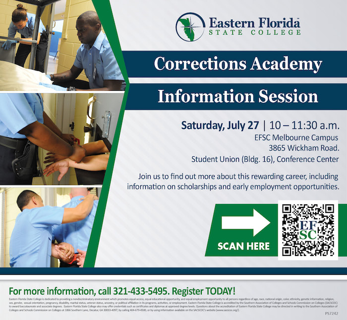 Eastern Florida State College Correction Academy Information Session Set July 27 on Melbourne ...