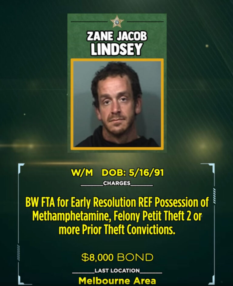 WHEEL OF FUGITIVE: Brevard Sheriff’s Office Names Zane Jacob Lindsey ...