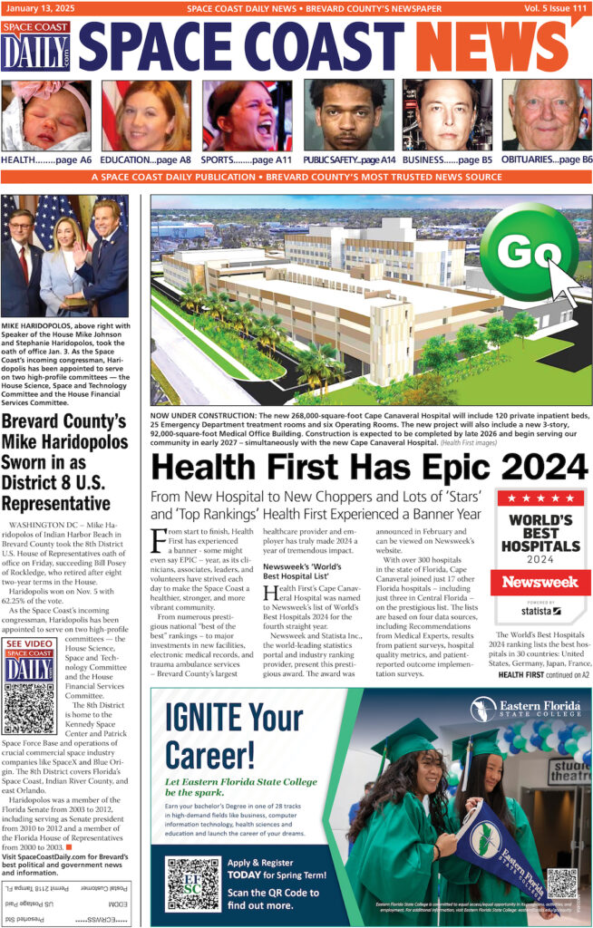 HOT OFF THE PRESS! January 13, 2025 Space Coast Daily News – Brevard ...