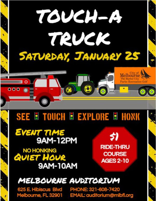 Touch-A-Truck Free Family Event Coming to Melbourne Auditorium Jan. 25 ...