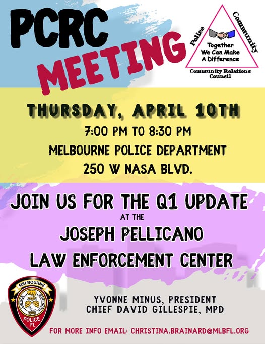 Melbourne Police Department Invites You to Police Community Relations ...